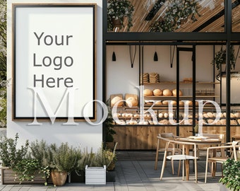 Outdoor Bakery Display Mockup, Outdoor Bakery Hanging Sign Mockup ...