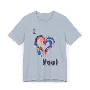 I Heart You Text T-shirt, I Love You Graphic Tee, Colored T-shirt, Love ...