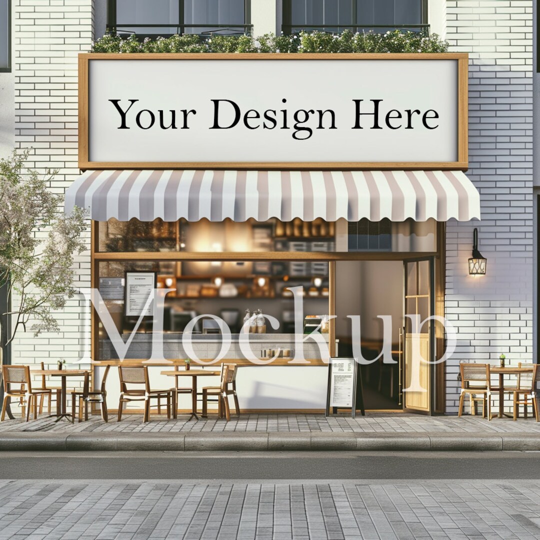 Outdoor Bakery Display Mockup, Outdoor Bakery Hanging Sign Mockup ...