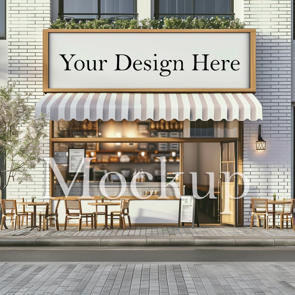 Outdoor Bakery Display Mockup, Outdoor Bakery Hanging Sign Mockup ...