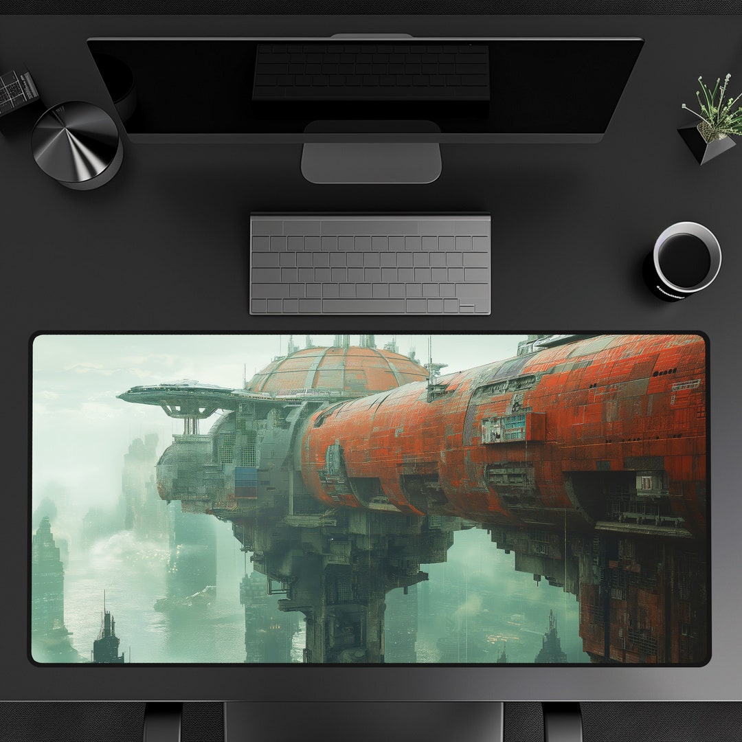 Offworld Colony Desk Mat, Scifi Aesthetic Gaming Mouse Pad, PC Gaming ...
