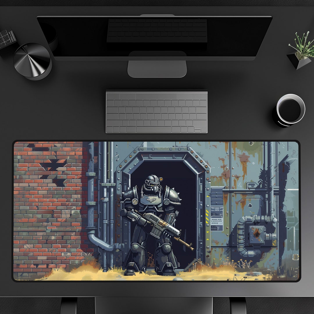 Fallout Inspired Desk Mat, Pixel Art PC Gaming Desk Mat, Retro Game ...