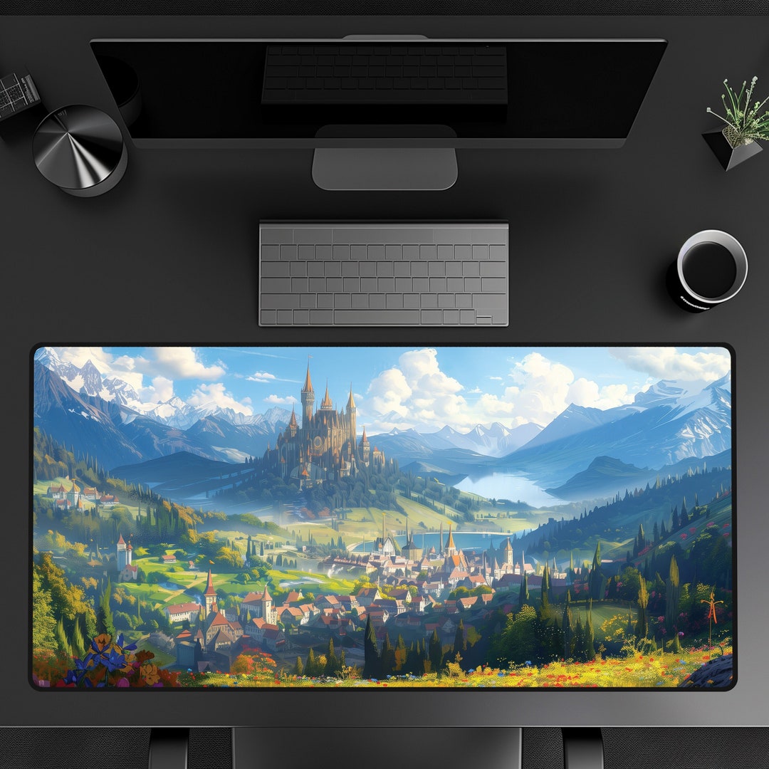 Castle Fantasy Desk Mat, PC Gaming Desk Pad, Gaming Mouse Pad, Video ...