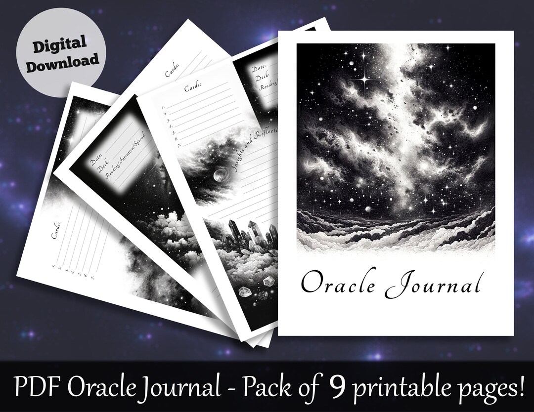 Printable Oracle Card Journal, Oracle Diary, Divination Reading Tracker ...