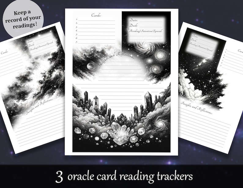 Printable Oracle Card Journal, Oracle Diary, Divination Reading Tracker ...