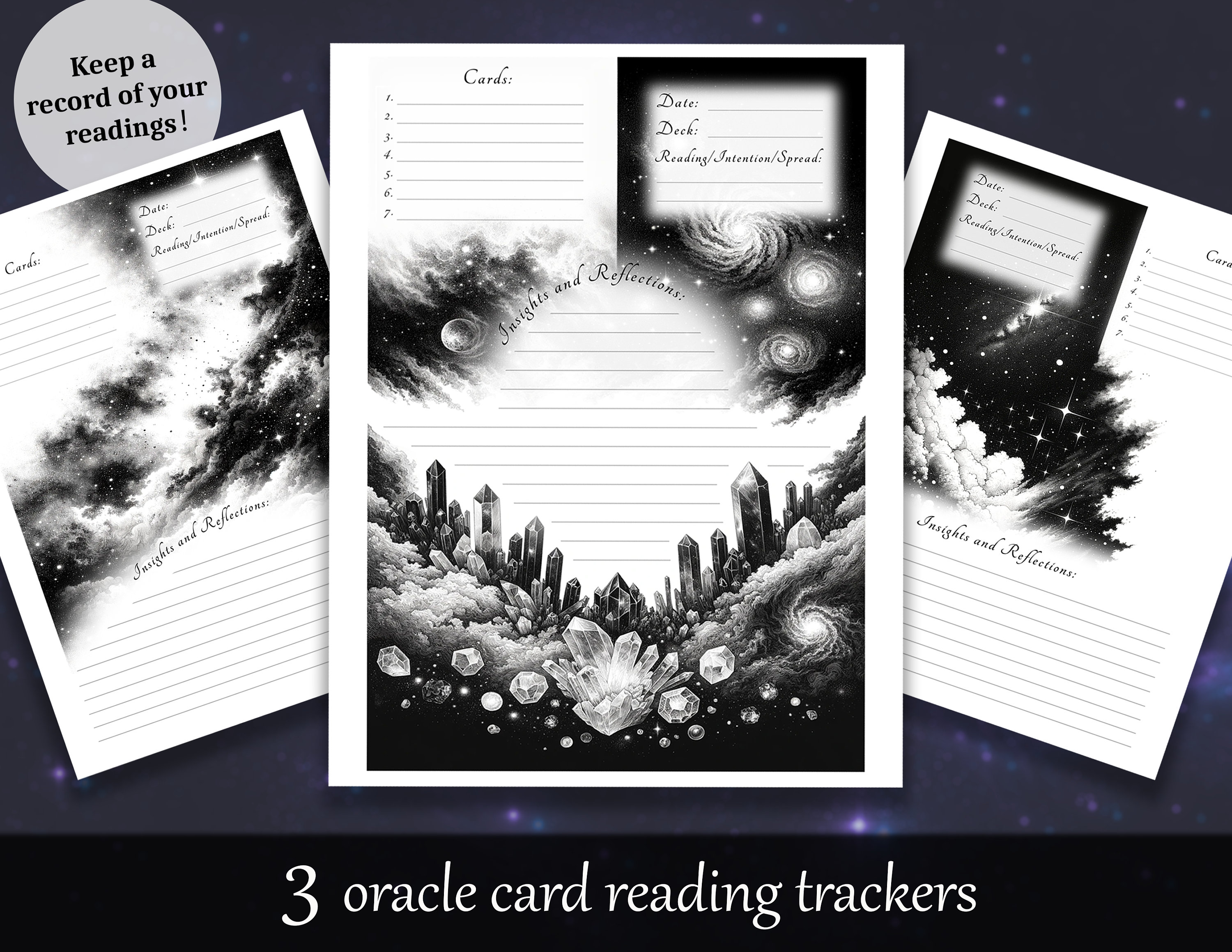 Printable Oracle Card Journal, Oracle Diary, Divination Reading Tracker ...