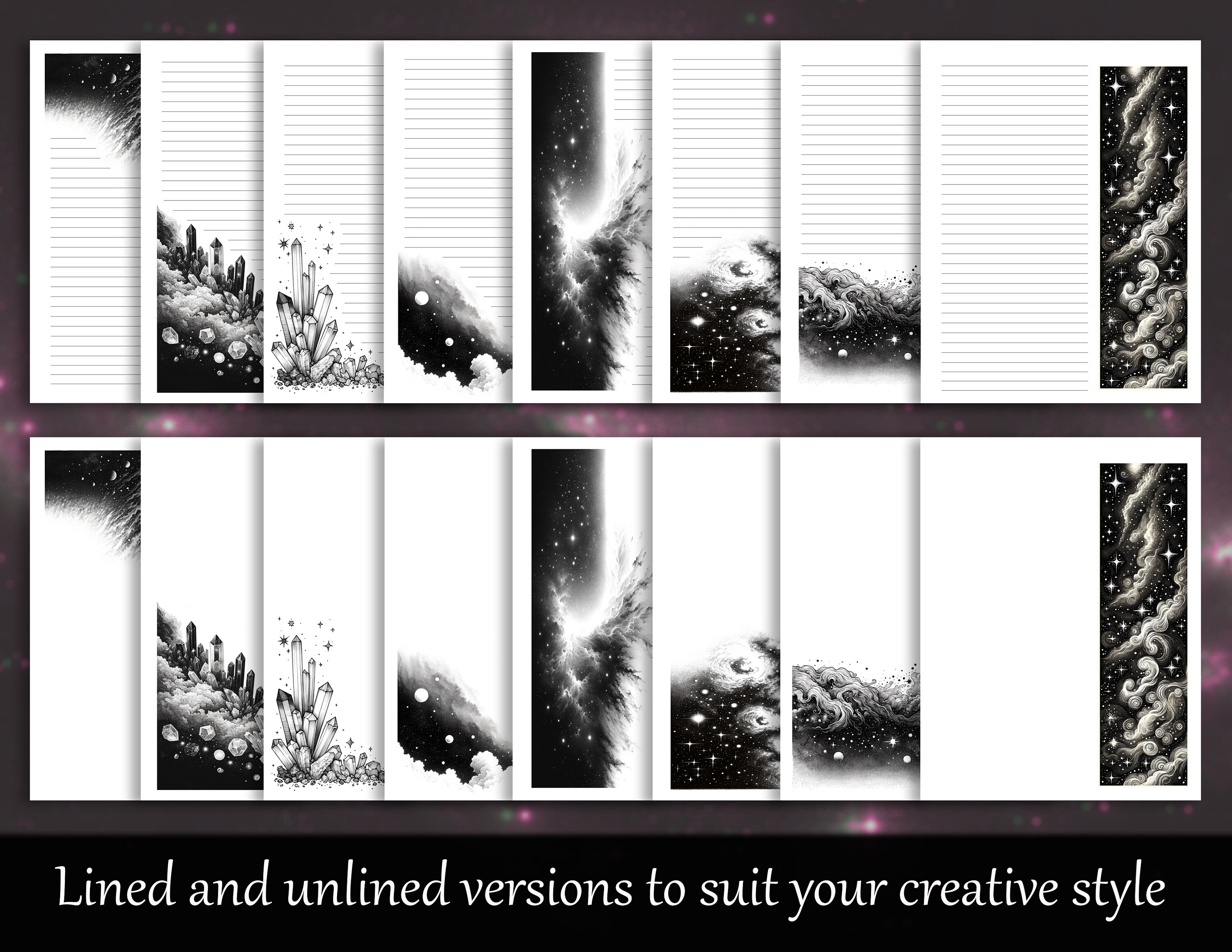 Printable Lined Paper With Art, Printable Journal Pages, Blank Planner ...