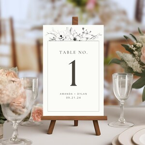 Editable Table Numbers Template, Digital Download Table Number, DIY ...