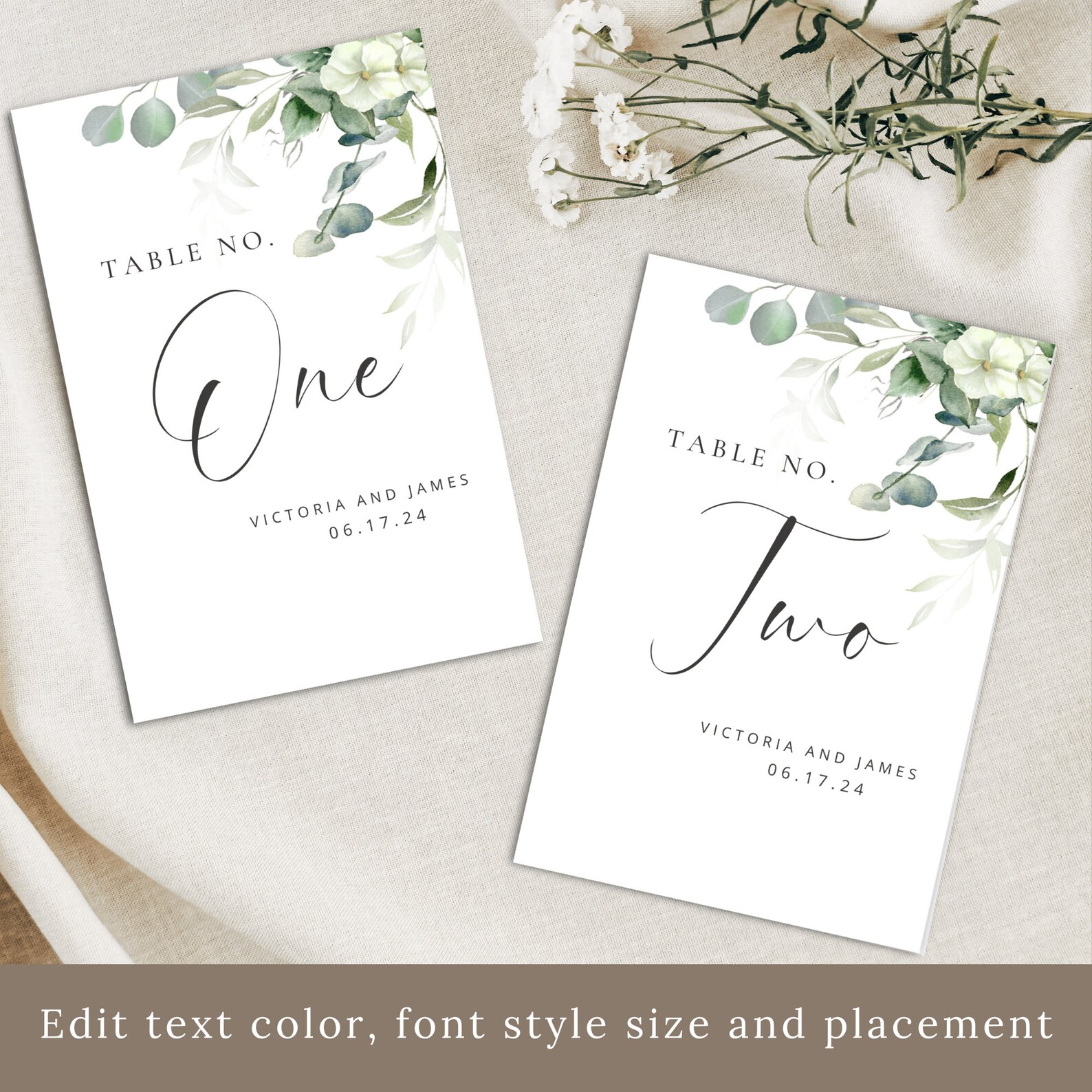 Editable Table Numbers Template, Digital Download Table Number, DIY ...