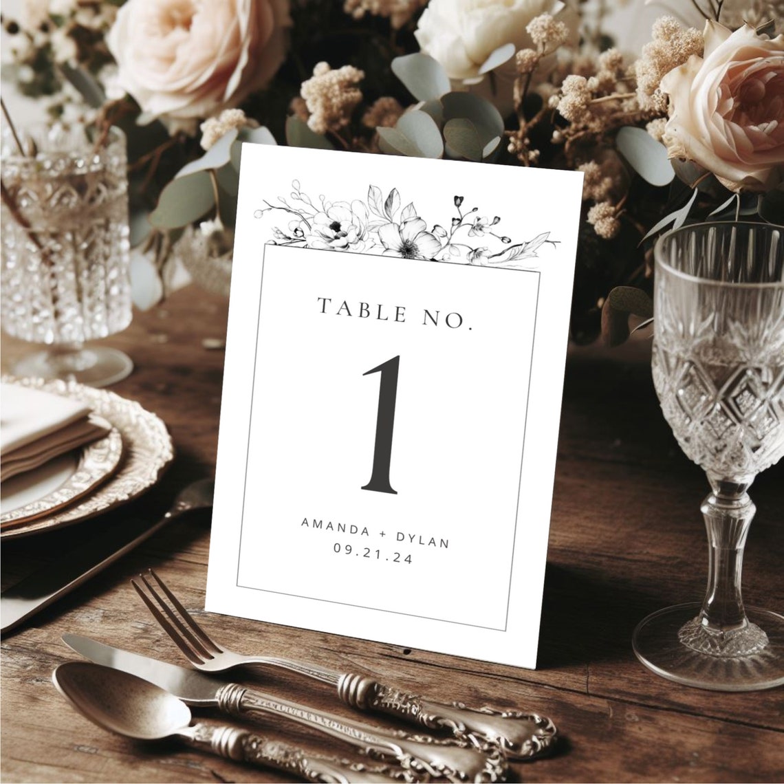 Editable Table Numbers Template, Digital Download Table Number, DIY ...