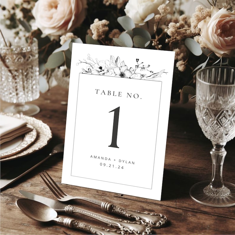 Editable Table Numbers Template, Digital Download Table Number, DIY ...