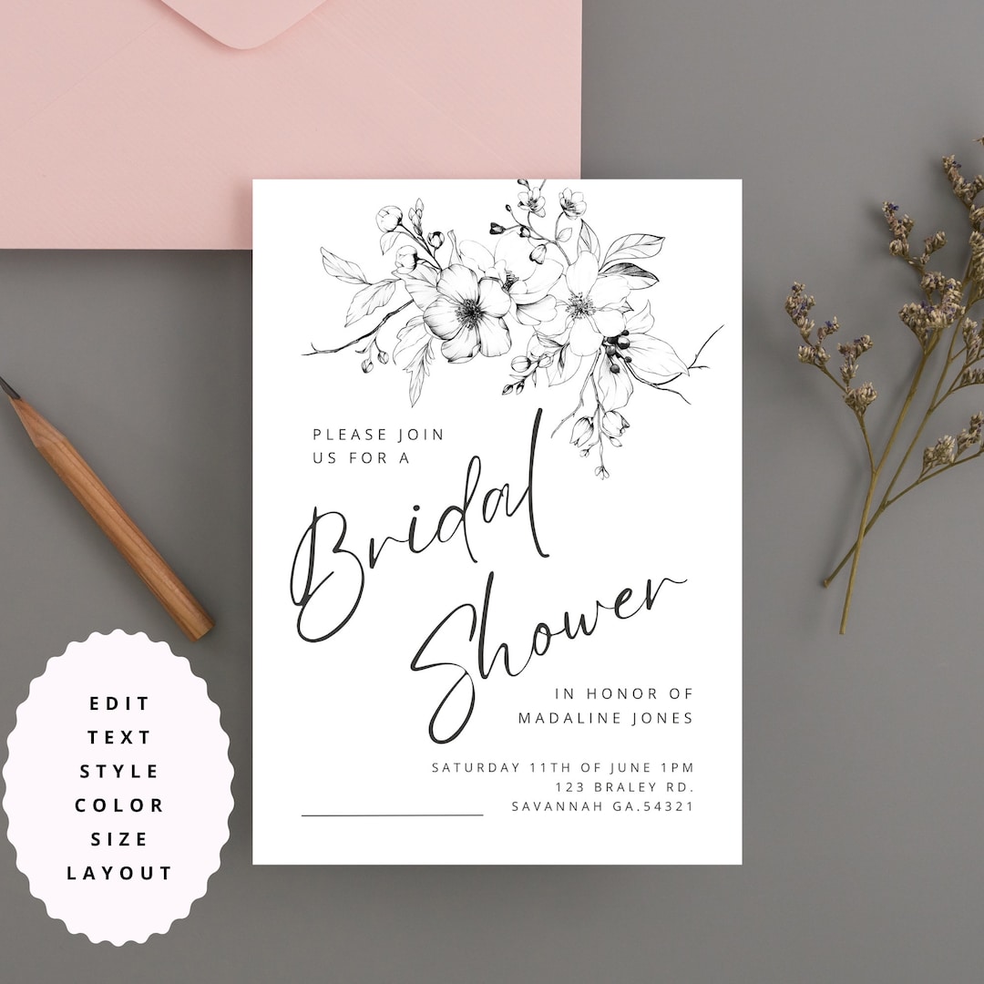 Editable Bridal Shower Invitation Template Instant Digital Download ...