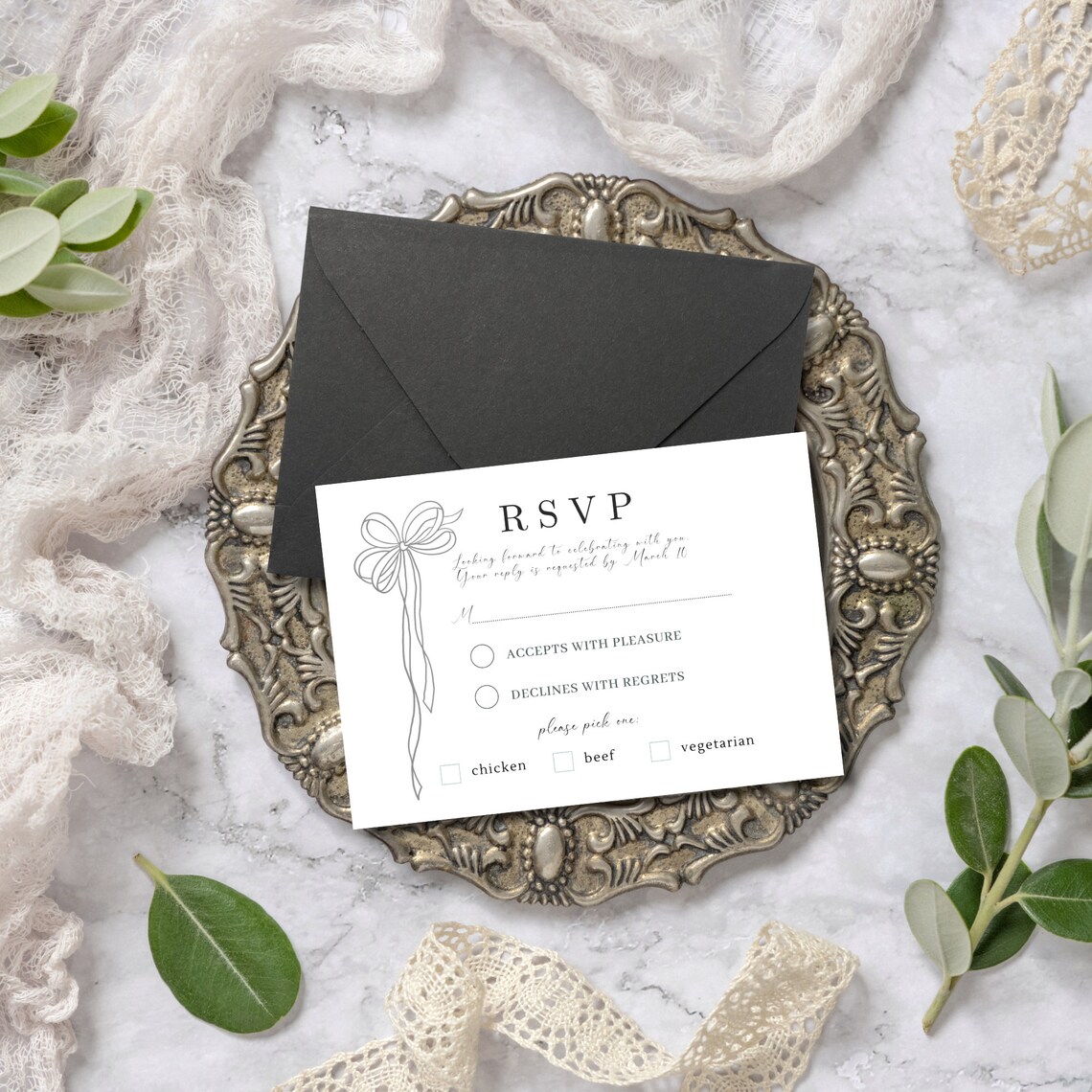 Editable RSVP Card Template Minimalist Rsvp Card Printable Rsvp Digital ...
