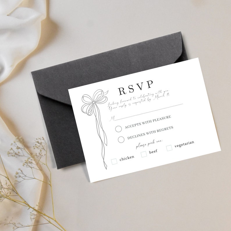 Editable RSVP Card Template Minimalist Rsvp Card Printable Rsvp Digital ...