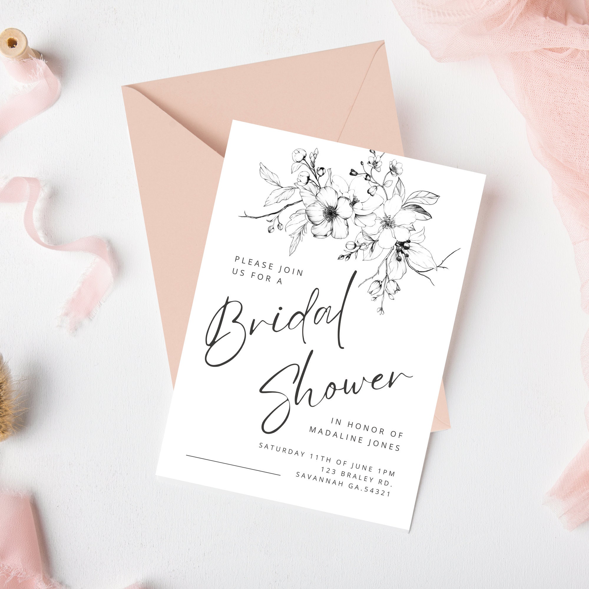 Editable Bridal Shower Invitation Template Instant Digital Download ...