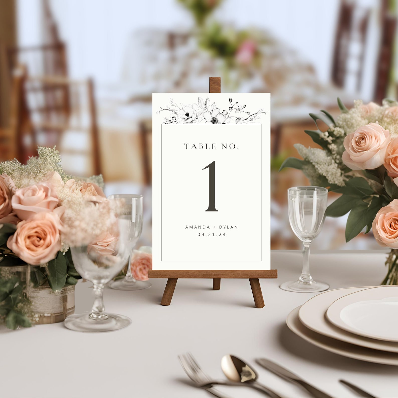 Editable Table Numbers Template, Digital Download Table Number, DIY ...