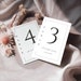 Editable Table Numbers Template, Digital Download Table Number, DIY ...