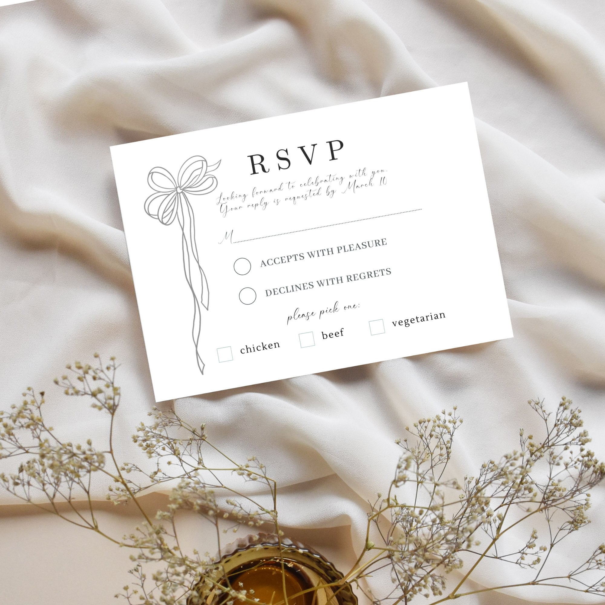 Editable RSVP Card Template Minimalist Rsvp Card Printable Rsvp Digital ...