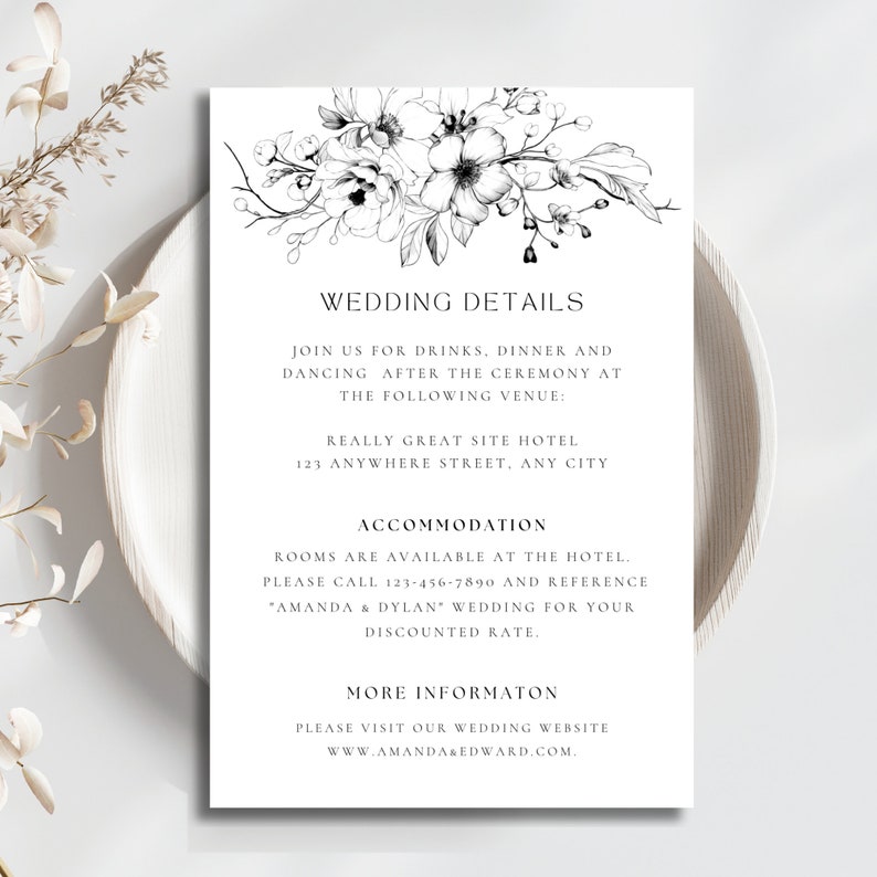 Editable Wedding Invitation Template Minimalist Invite, QR Code Rsvp ...