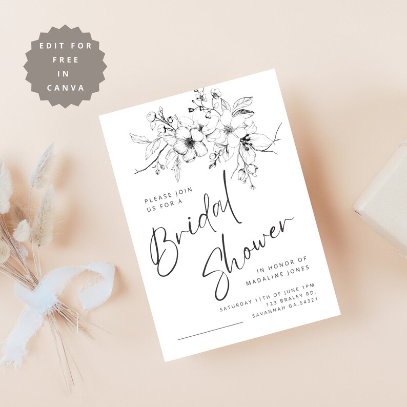 Editable Bridal Shower Invitation Template Instant Digital Download ...