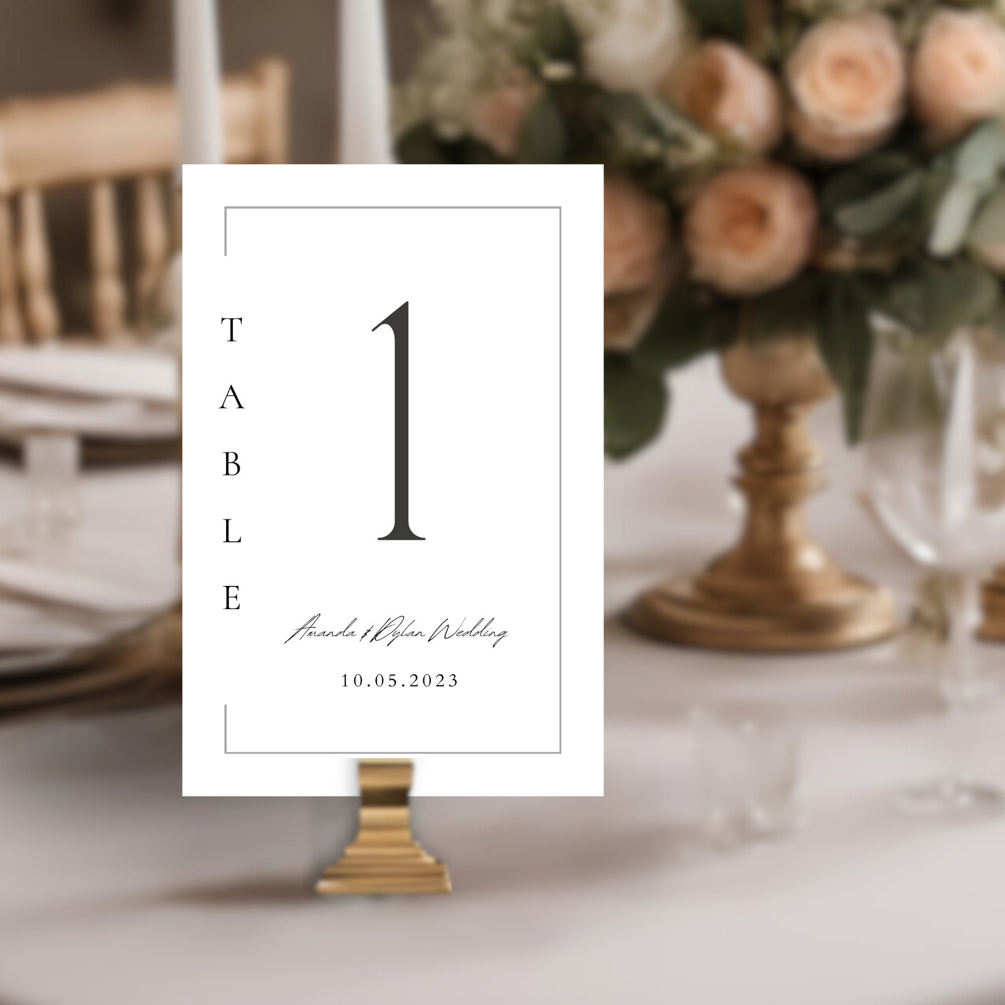 Editable Table Numbers Template, Digital Download Table Number, DIY ...