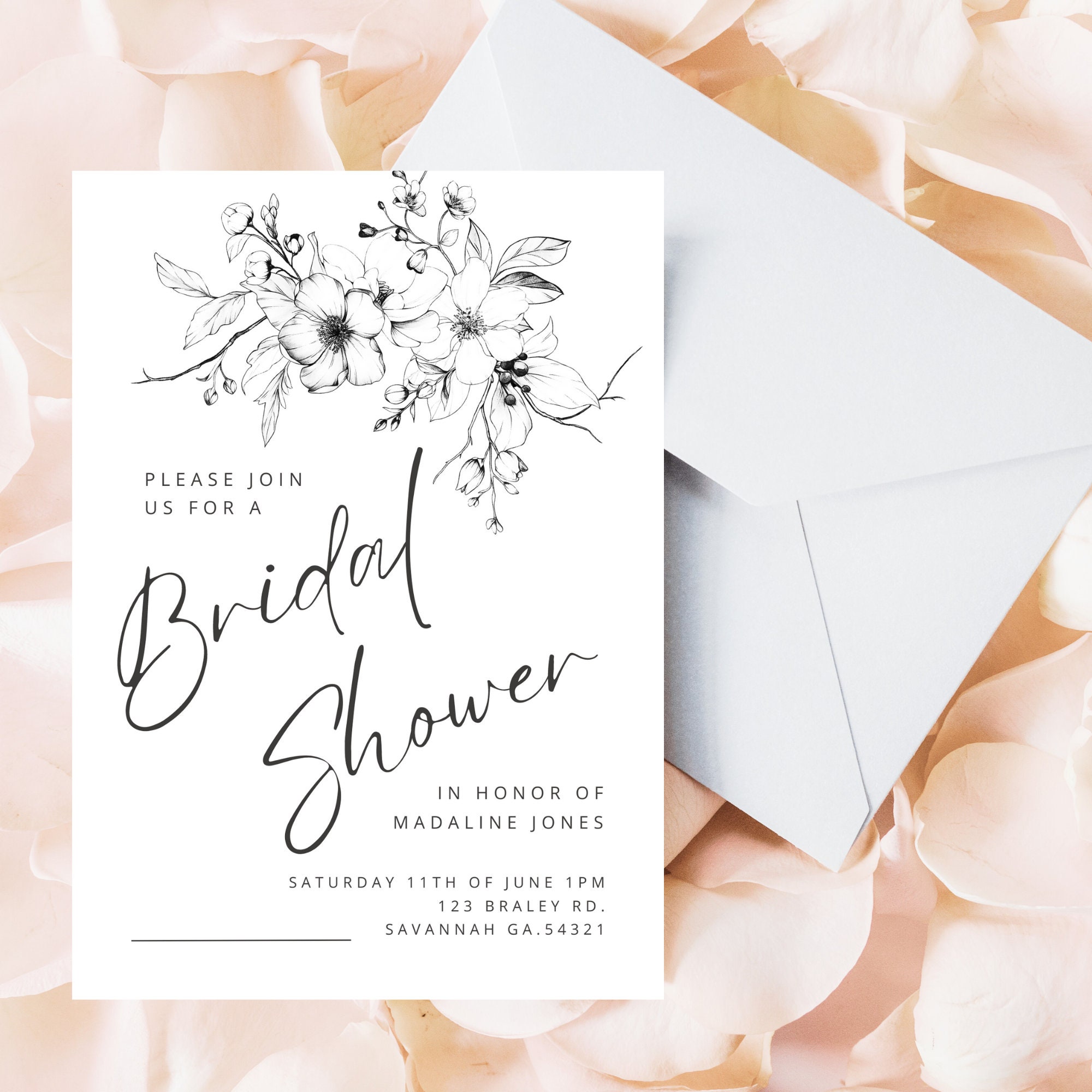 Editable Bridal Shower Invitation Template Instant Digital Download ...
