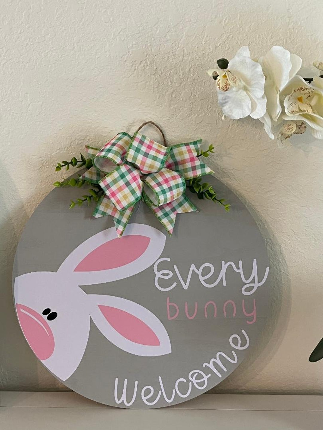 Every Bunny Welcome Sign for Front Door Porch Decor Farmhouse Wreath ...