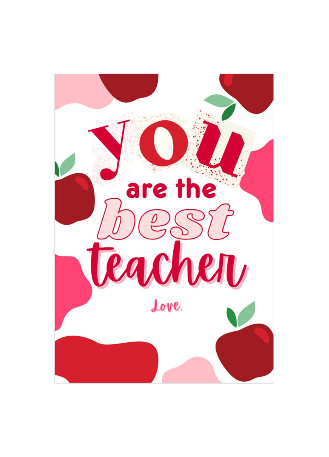 Teacher Appreciation Printable Tag, Apple Gift Tag, Teacher Gift Tag ...