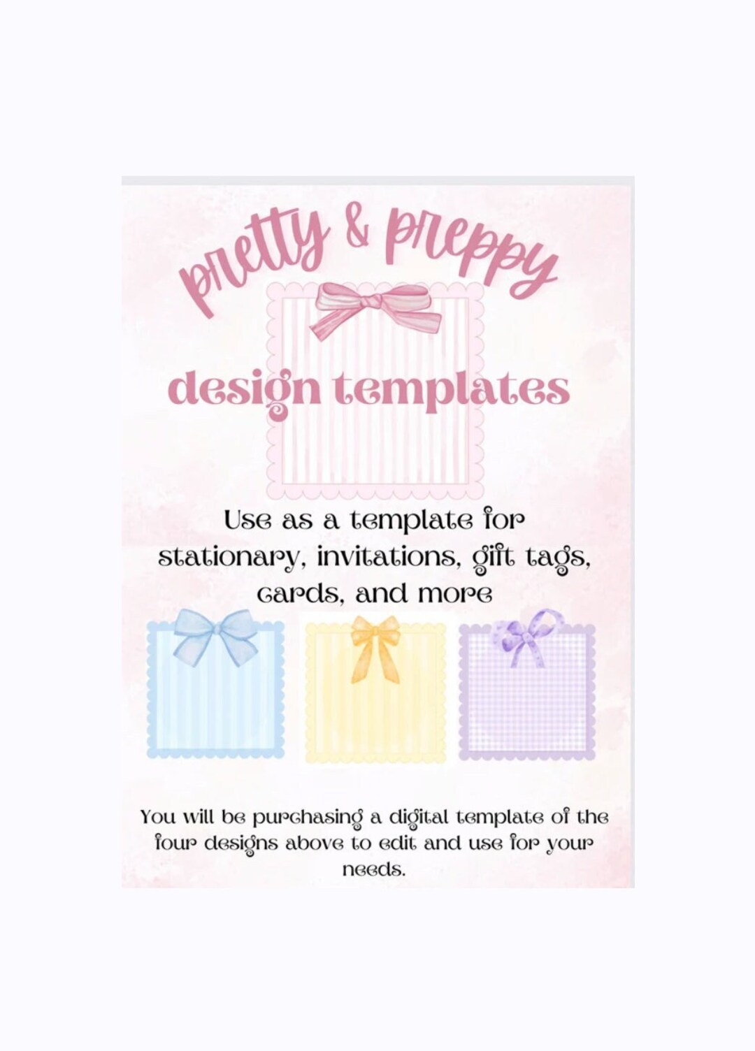 Pretty & Preppy Design Templates Canva Template Classic Tag Template - Etsy