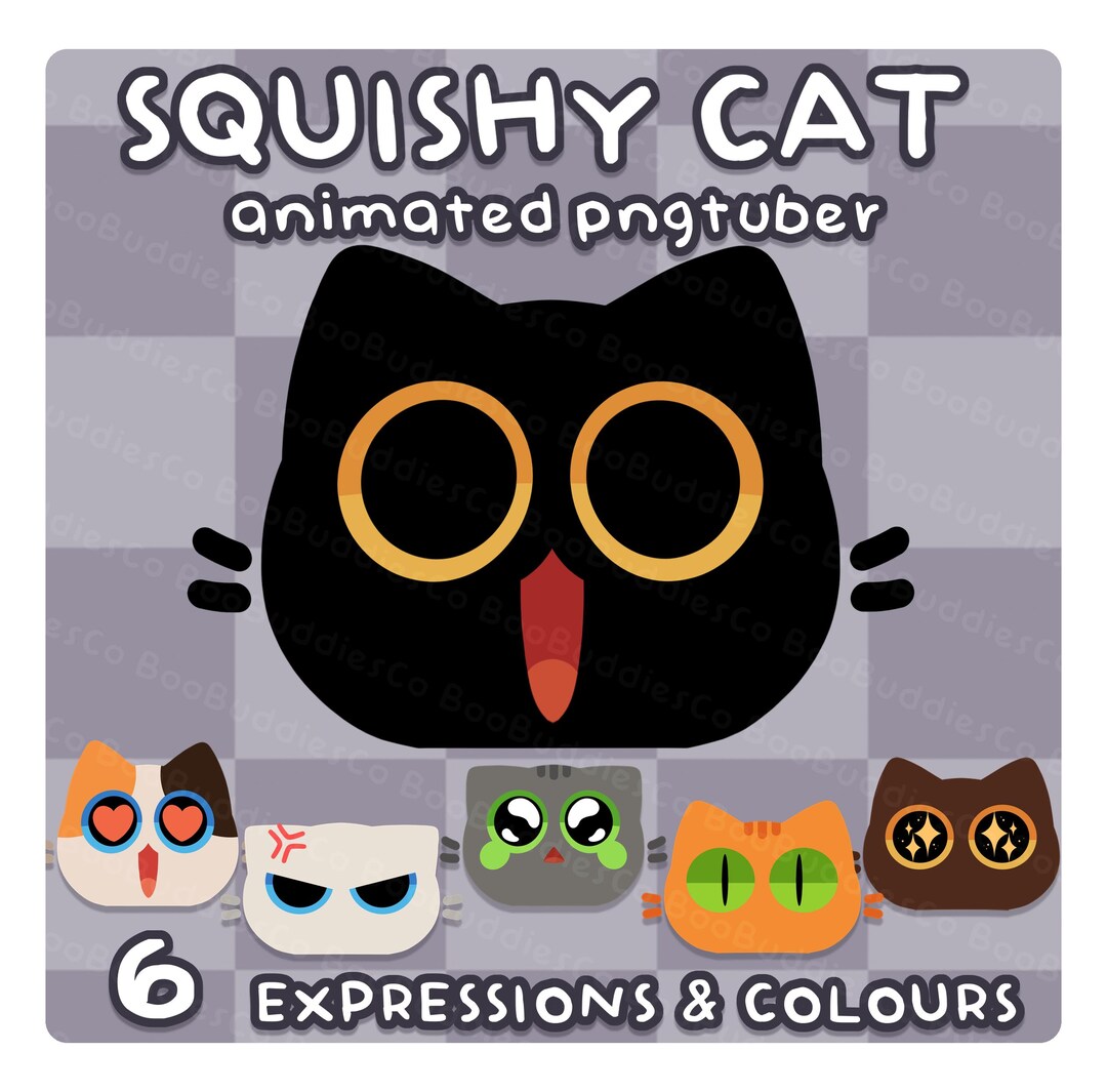 Squishy Cat Pngtuber | Ready to Use Reactive Veadotube Model for ...