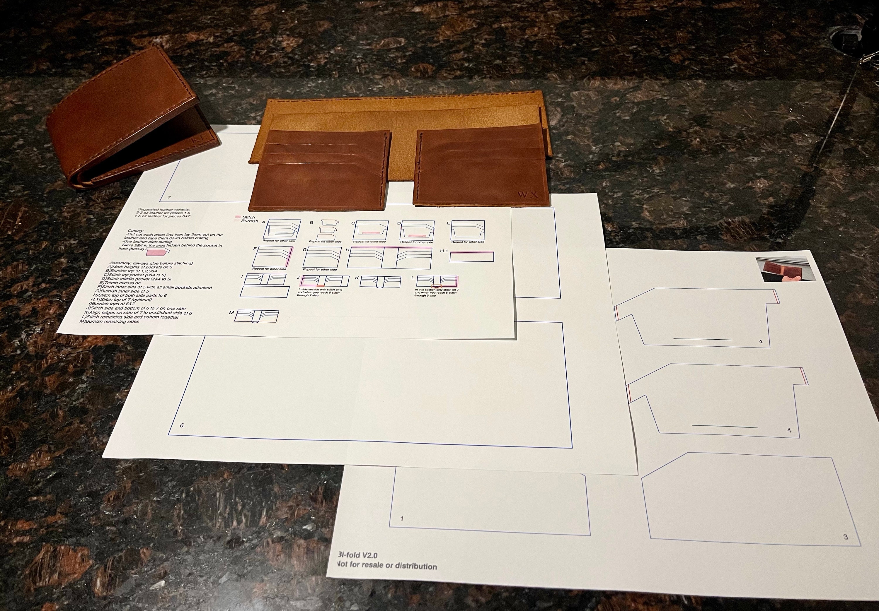 Luxury Leather Bifold Wallet Template With Step by Step Instructions V2 ...