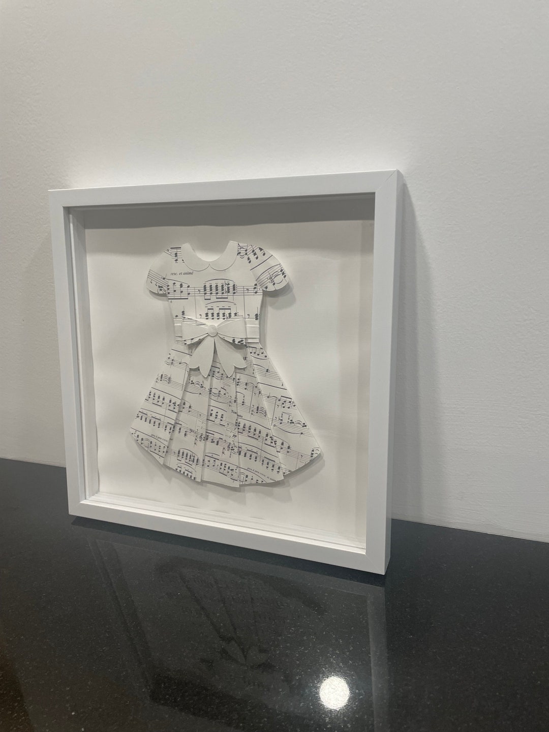 Sheet Music Paper Dress Shadow Box - Etsy