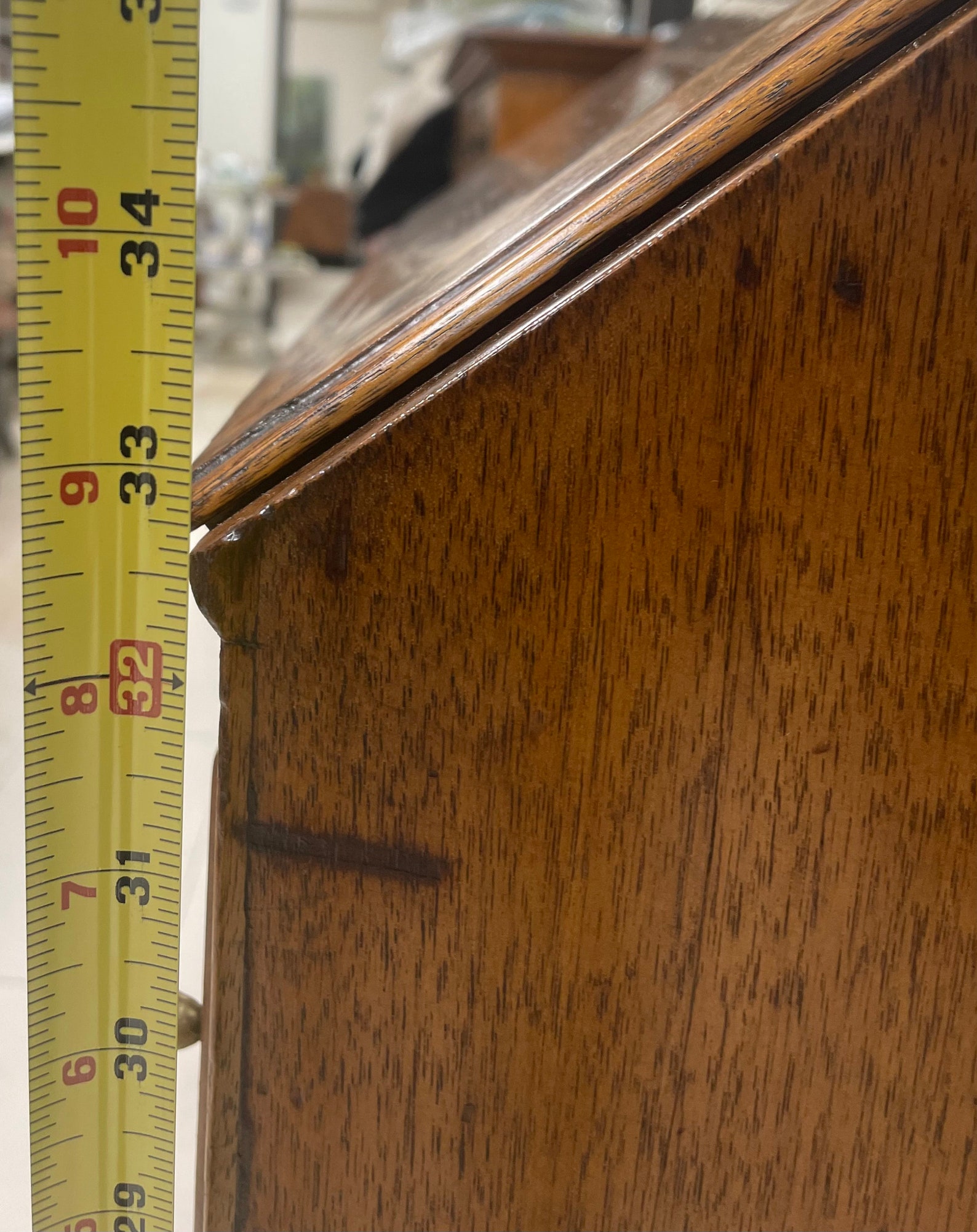 Antique Slanted English Secretary Desk With 4 Drawers and Hidden Side ...