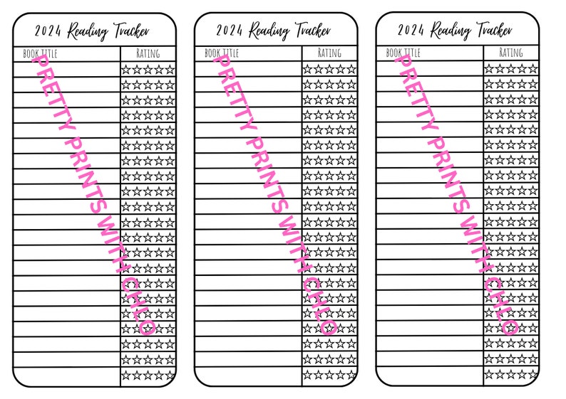 Printable 2024 Bookmark Tracker - Etsy
