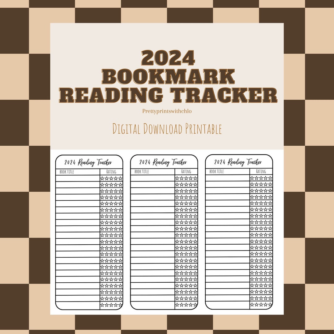 Printable 2024 Bookmark Tracker - Etsy