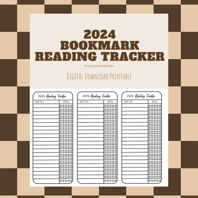 Printable 2024 Bookmark Tracker - Etsy