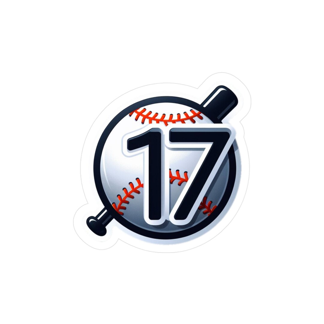 Baseball Helmet Sticker 17 Kiss-cut Vinyl Decal - Etsy