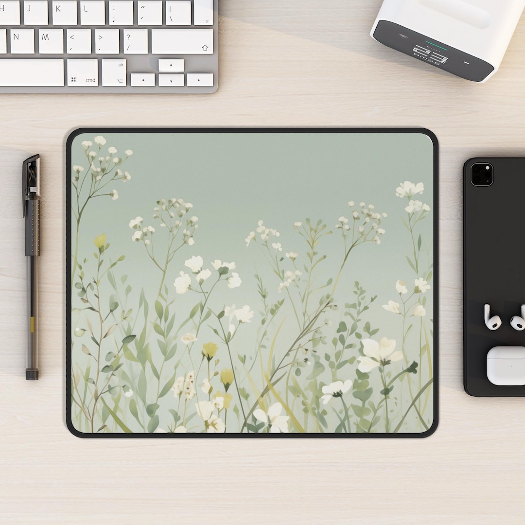 Sage Green Mouse Pad Floral Cottagecore Mouse Pad Serene Botanical ...