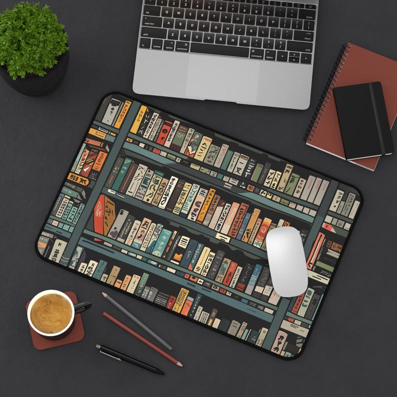 Manga Desk Mat Anime Deskmat Library Mouse Pad Book Lovers Gift Bookish ...