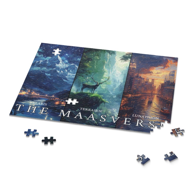 Acotar Puzzle Maasverse Art Velaris, Terrasen, and Lunathion, Throne of ...