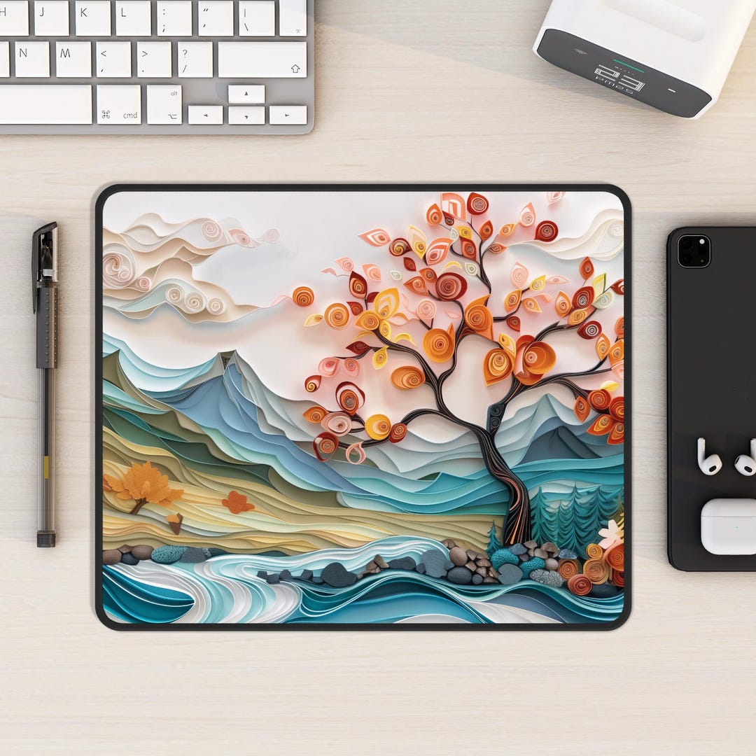 Artistic Nature Mouse Pad Scenic Mouse Pad Quilled Landscape Quilling ...