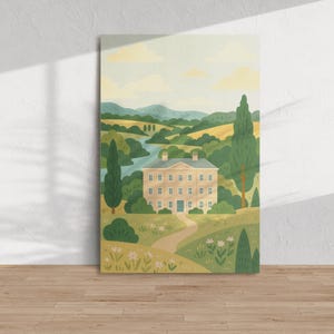 Pemberley Art Print Pride and Prejudice Travel Poster Digital Download ...
