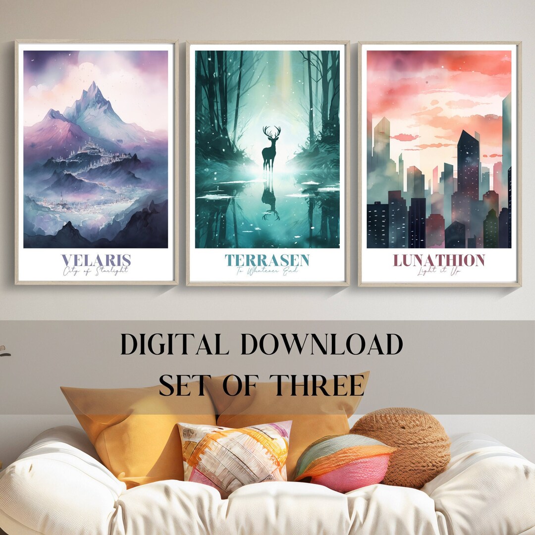 ACOTAR Print Set of 3 Instant Digital Download Acotar Fan Art Printable ...