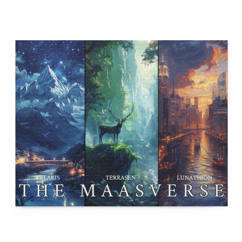 Acotar Puzzle Maasverse Art Velaris, Terrasen, and Lunathion, Throne of ...