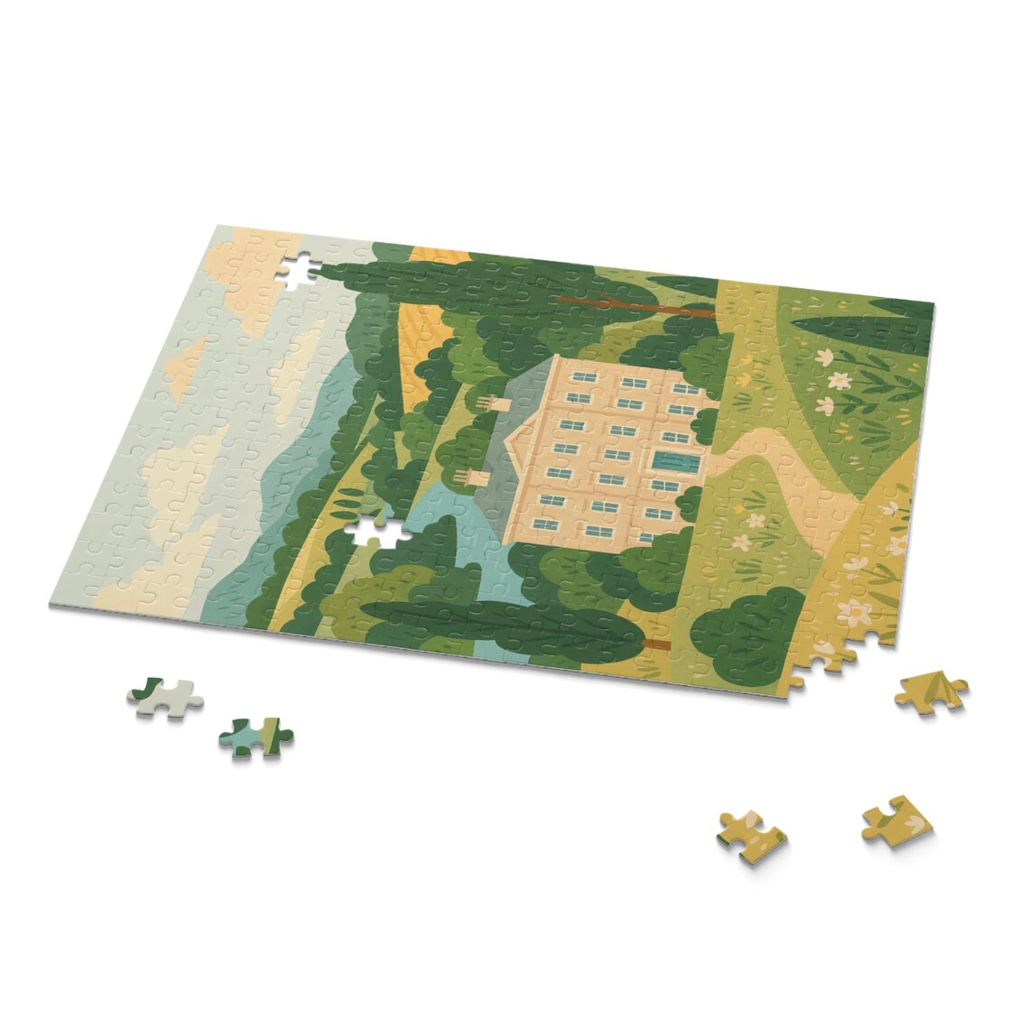 Pride and Prejudice Puzzle: Pemberley Illustration, Jane Austen Gift - Etsy