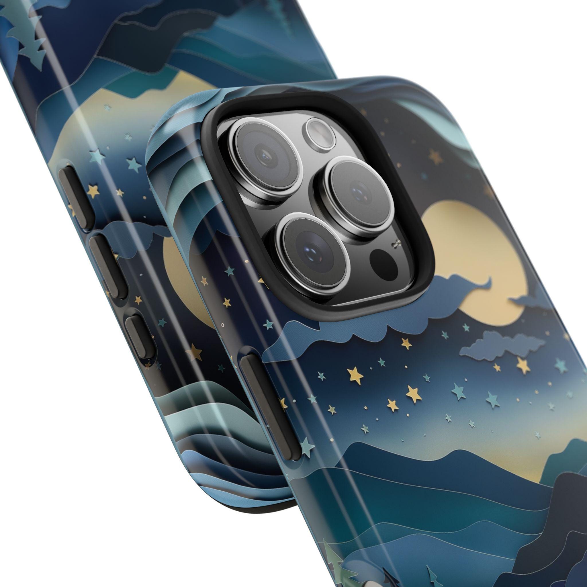 Starry Night iPhone Case: Mountain Moon Art, Nature Lover Gift - Etsy