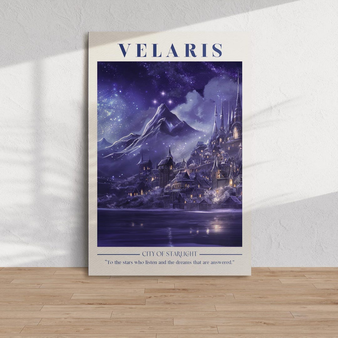 Velaris Art Canvas Wrap Acotar Canvas Print Night Court City of ...