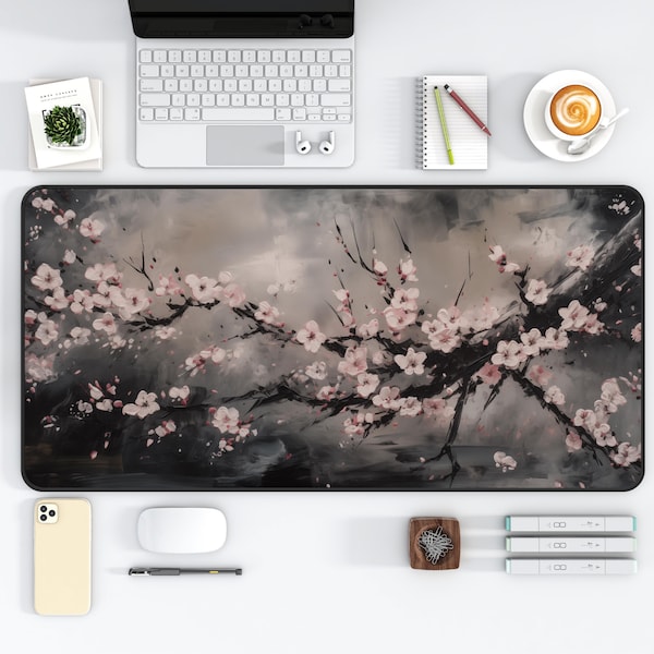 Japanese Sakura Art Desk Mat - Etsy