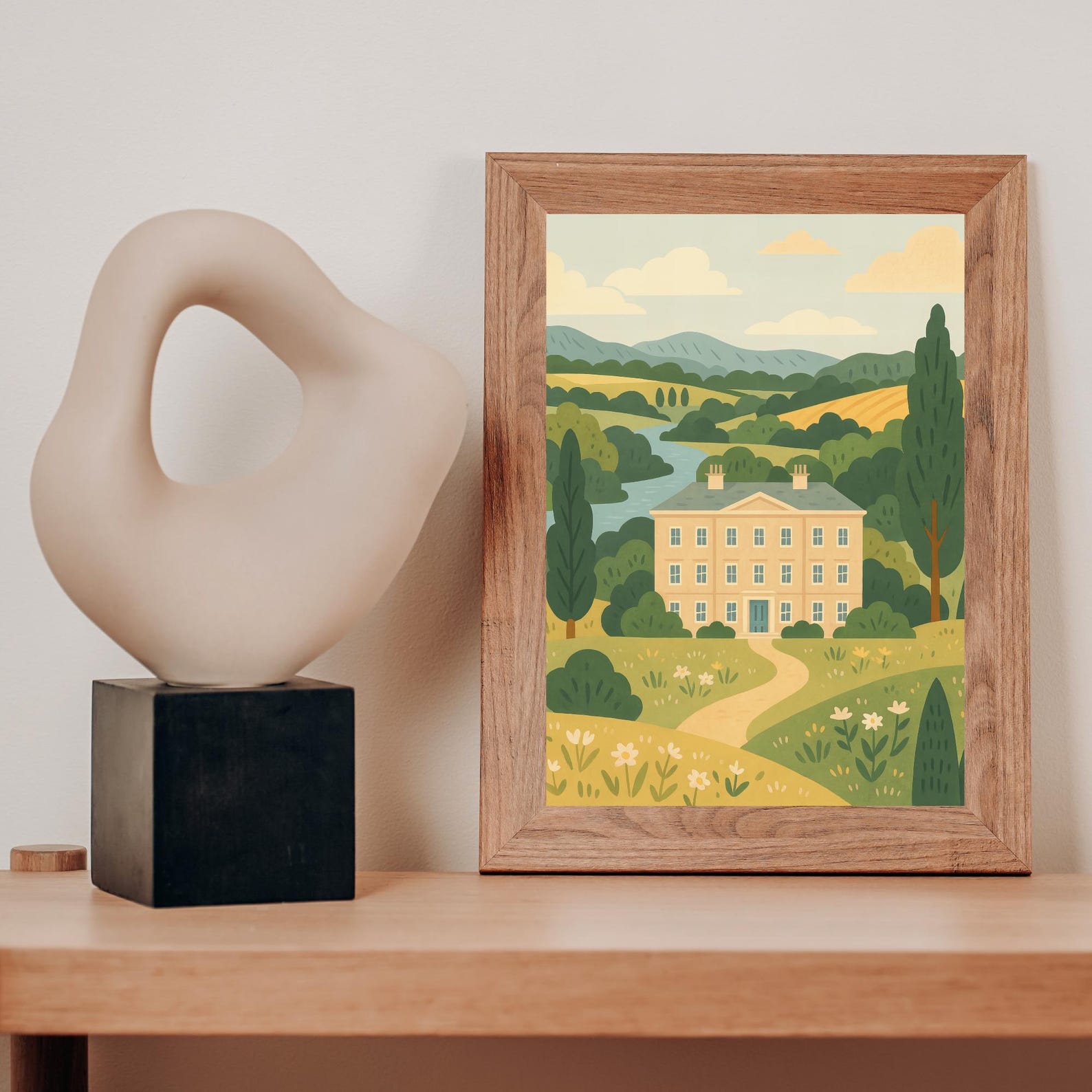 Pemberley Art Print Pride and Prejudice Travel Poster Digital Download ...