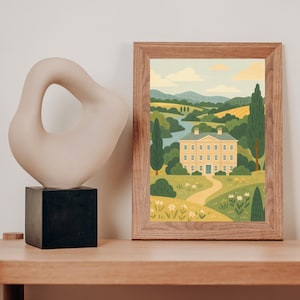 Pemberley Art Print Pride and Prejudice Travel Poster Digital Download ...